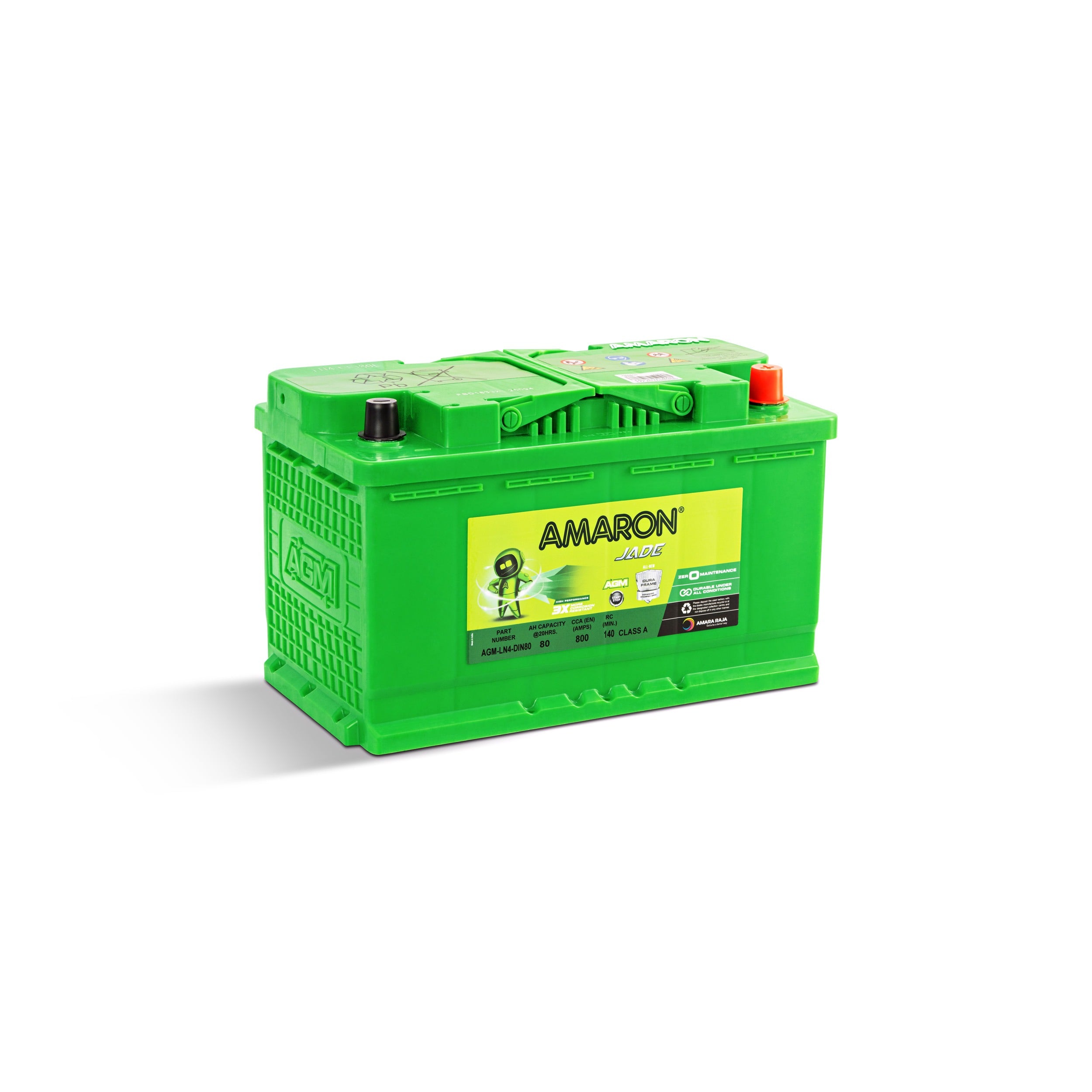 Amaron AGM Stop Start Battery Din80 LN4 (DIN75LHAGM) – The Battery Factory